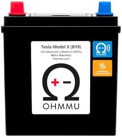 Amazon.com: Ohmmu T1240X-BH, 12V Lithium Battery for Tesla Model X ...