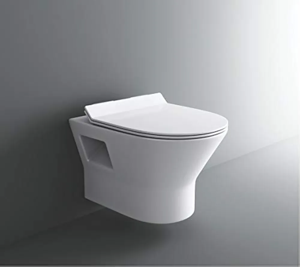 InArt Ceramic Wall Mounted, Wall Hung Rimfree, Rimless Western Toilet ...