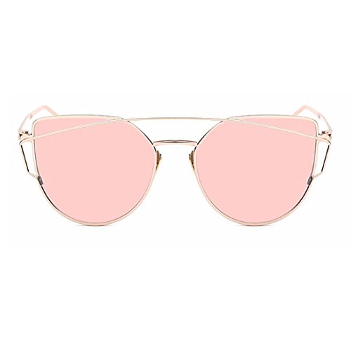 Buy RazMaz Cateye Mirrored Flat Lenses Street Fashion Metal Frame Women ...