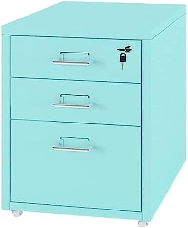Amazon.com: TUBBEK 3-Drawer Metal Mobile File Cabinet with Lock, Lake ...