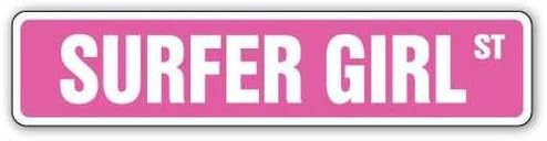 Amazon.com: SignJoker] Surfer Girl Street Sign Surfing surf Board Wax ...
