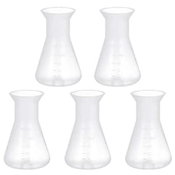 Frasco plástico con graduaciones, matraz Erlenmeyer transparente 50ml ...
