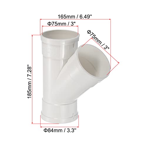 PATIKIL 3″ Wye Pipe Fitting, Y-Shape Splitter Duct Hose Connector for ...