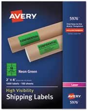 Amazon.com: Avery Neon Shipping Label, Laser, 2 x 4, Neon Green, 1000 ...