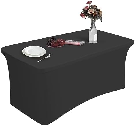 HXMJIED 6ft Elastic Table Cover, 183x76x76cm Black Stretchable ...