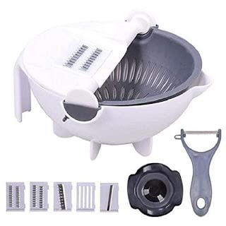 Buy 9 in 1 Multifunction Magic Rotate Vegetable Cutter with Drain ...