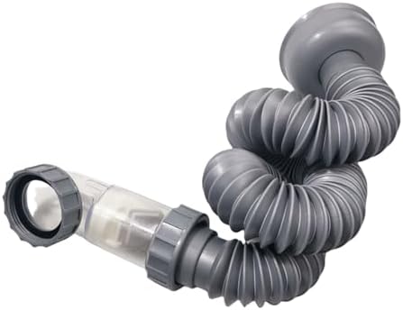 Flexible Freestanding Tub Drain Kit - Low Profile Flat P Trap for ...