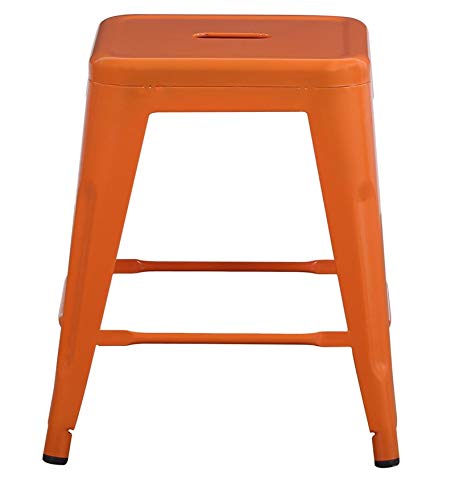 Jaymaya & Co. Iron Orange Color Industrial Stool : Amazon.in
