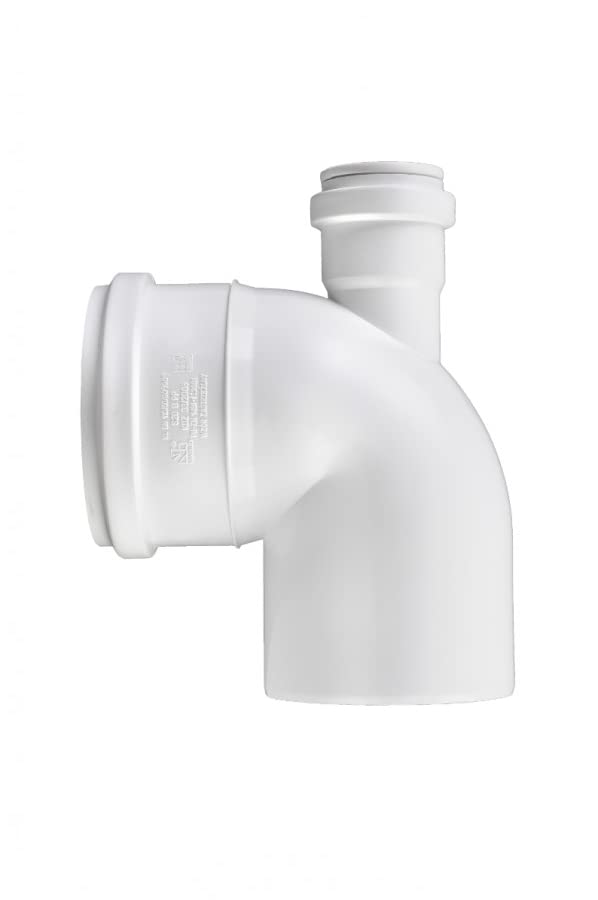 Buy 110mm Soil Pipe Elbow Bend 90° with 50 mm Top Inlet and Plug, White ...