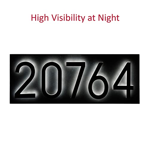 Backlit Illuminated LED House Numbers 5" - Satin Nickel - Address Signs ...