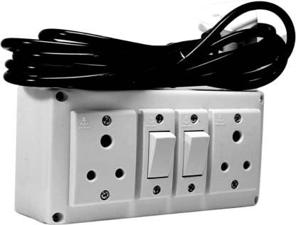 Buy Extension Switch Board 2 Mtr Long Wire with 2 Anchor Sockets(5a ...