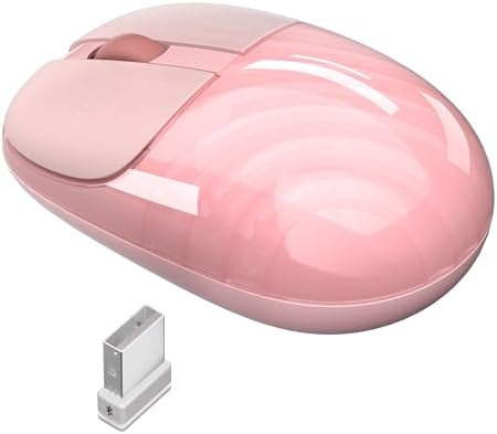 Amazon.com: EDJO Pink Wireless Mouse, Rechargeable Silent Multi-Device ...