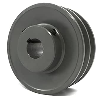 2 Grooves Sheave Pulley 2AK25 1" Solid Pulley with Keyway Hex Set ...