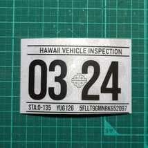 Amazon.co.jp: Hawaii Vehicle Inspection 2024 Registration Sticker Decal ...