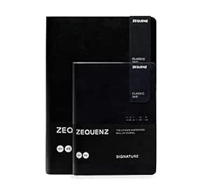 Zequenz Classic Signature Lite Notebook Black A5 & A6 Size RULED 200 ...