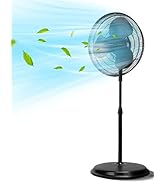 Amazon.com: Aigostar 16'' Standing Fan with 3 Adjustable Speed, High ...