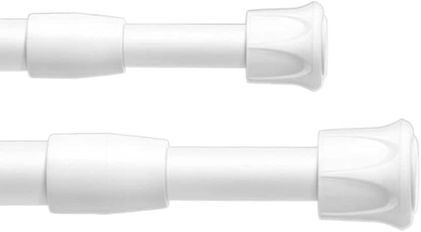 Amazon.com: 2 Pack Adjustable Spring Tension Curtain Rod for Cupboard ...
