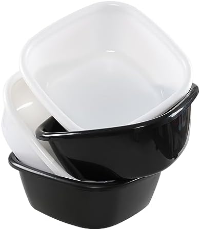 Ikando Set of 6 Plastic Washing up Bowls, Small Square Wash Basins ...