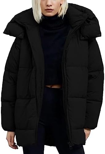Amazon.com: COZYPOIN Womens Winter Hooded Quilted Puffer Jacket Mid ...