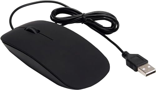 AmazonBasics 3-Button USB Wired Mouse Black