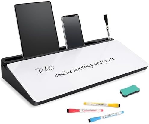 Amazon.com : DOLLAR BOSS Glass Desk Whiteboard Small Dry Erase Board ...