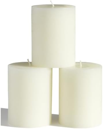 Amazon.com: yummi 3" x 4" Ivory Round Pillar Candles - 3 per Pack ...