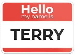 Amazon.com - Altok Graphics Set of 3 - Hello My Name is Terry Sticker ...