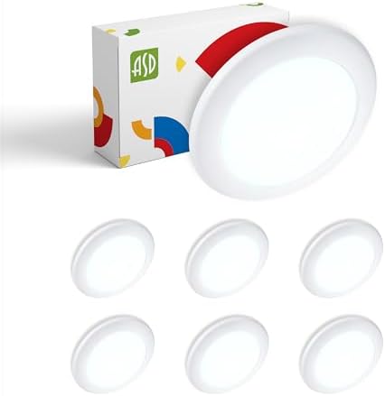 ECOELER 10Pack 6" Dimmable LED Disk Light, 16.5W 5000K Daylight 1000Lm ...