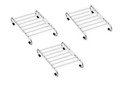E-Square Stainless Steel Hot Plate Stand (Set of 3, Medium Size ...