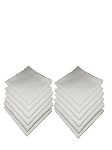 Buy Cotton Handloom White Handkerchief for Men Extra Large size 12 ...