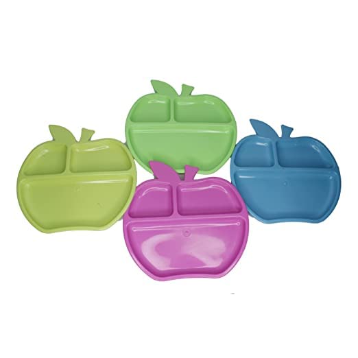 Buy KAVIN Combo of 12 Pieces Sectioned Divided Apple Shape Plate ...