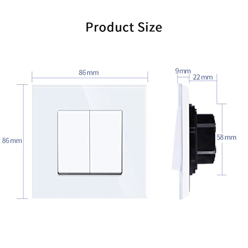 JIMEIDA White Light Switch, 16A Rocker Switch for LED Light, Start Stop ...