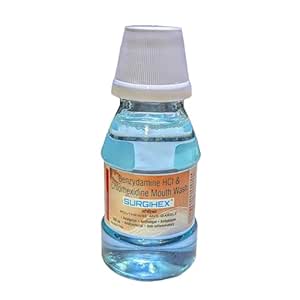 Buy 450 ml SURGIHEX Benzydamine HCl and Chlorhexidine Mouthwash, pack ...