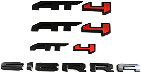 Amazon.com: 4Pcs Kit AT4 Sierra Overlay Emblems Door Rear Car Badge ...