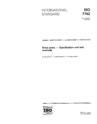 ISO 7702:1995, Dried pears - Specification and test methods ...
