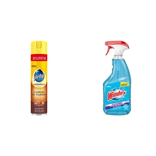 Pledge Limpiador de Madera en Aerosol 378 mL + Windex Crystal Rain, Sin ...