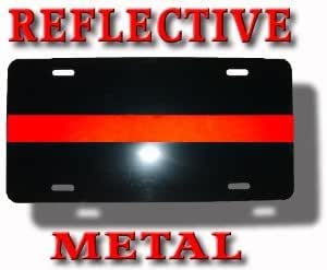 Amazon.com: Thin Red Line License Plate : Automotive
