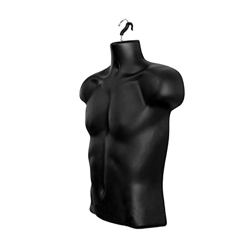 Snapklik.com : 6 Pack Black Male Mannequin Torso, Dress Form Tshirt ...