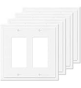 2-Gang Switch Outlet Wall Plate Cover Double Electrical Faceplate for ...