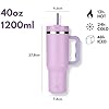 Milu 40oz Tumbler with Straw and Handle (1.2L) - 48h ice / 24h Cold ...
