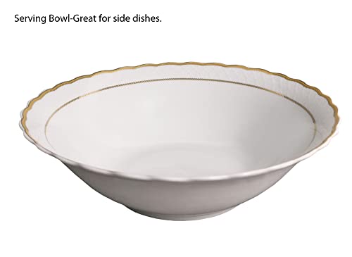 Lorren Home Trends Gloria-57 Dinnerware Set for Entertaining, Gold ...