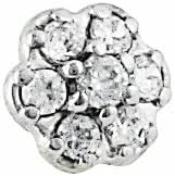 Amazon.com: Body Gems 14kt White Gold Micro Dermal Top 7 Stone Diamond ...