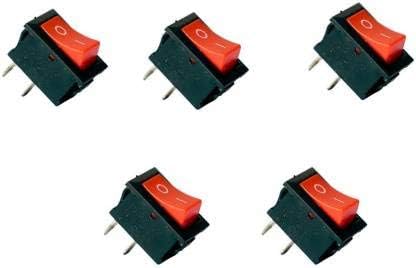 TechWiz (5psc) Small Mini Boat On/Off Rocker Switch Snap-in 2-Pin Red ...