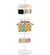 Amazon.com: JINHZIXIU 360° Rotating Clothes Rack Floor Standing Garment ...