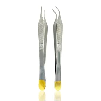 Amazon.com: Cynamed Set of 2 Adson Forceps with Gold Handle - 6 in ...