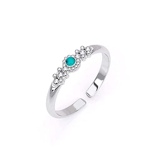 Amazon.com: Turquoise Toe Ring, Silver Thin Band Toe Ring For Women ...