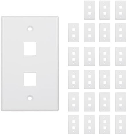 Amazon.com: Cosfox 2 Ports Keystone Wall Plate, Ethernernet Wall plate ...