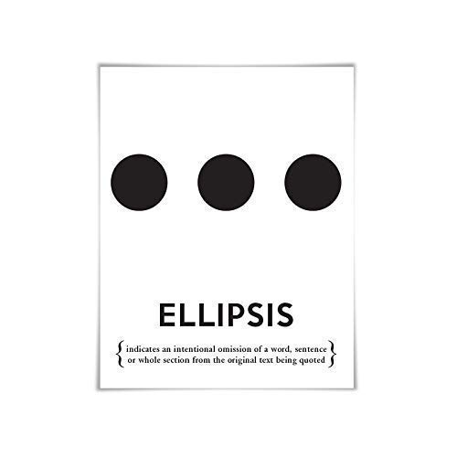 Amazon.com: Ellipsis Punctuation Print. 60 Colours/6 Sizes. Grammar ...