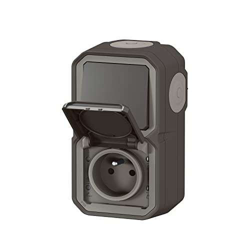 Legrand – Waterproof socket and toggle switch, pre-wired, Plexo for ...