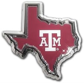 Amazon.com : Texas A&M Aggies Texas Shaped Color Chrome Metal Auto ...